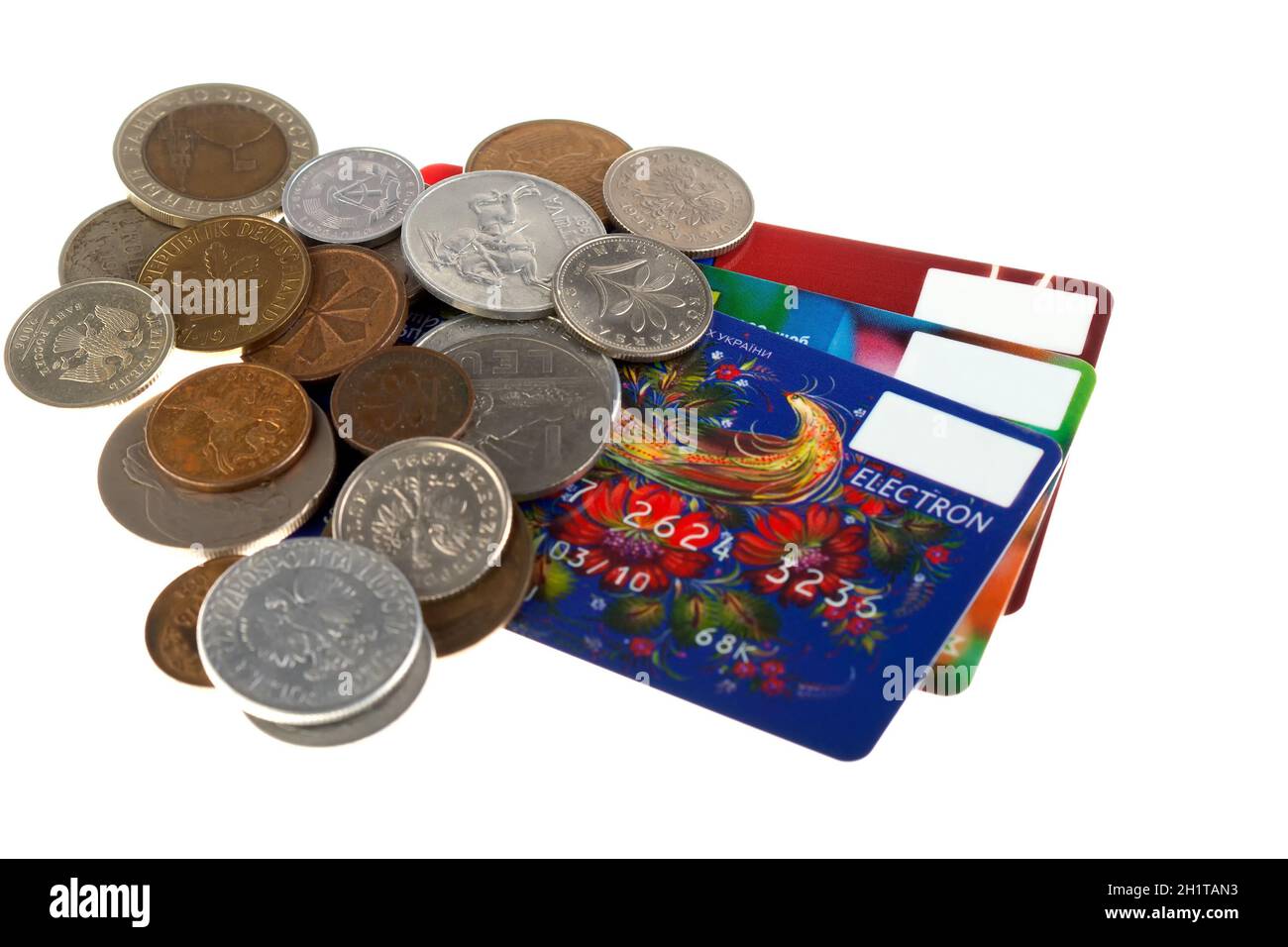 Dollars coins cards hi-res stock photography and images - Alamy