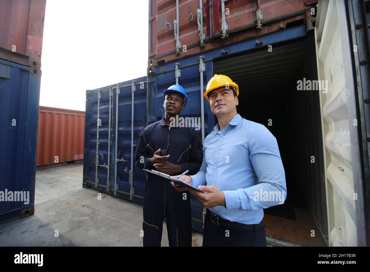 Logistics and transportation business. Industrial inspection of cargo ...