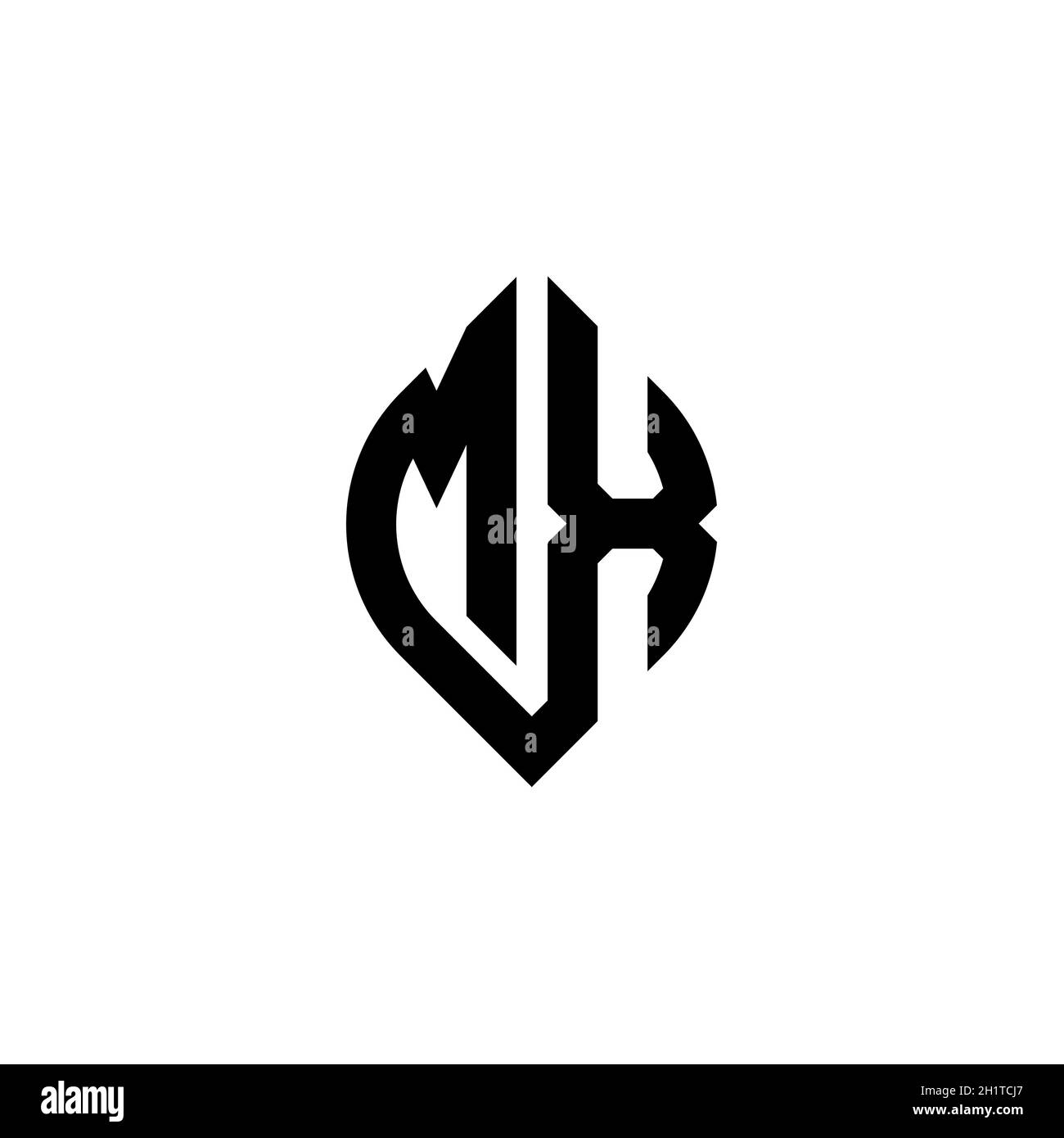 MX Monogram logo letter with simple continued shape style geometric design template isolated on ...