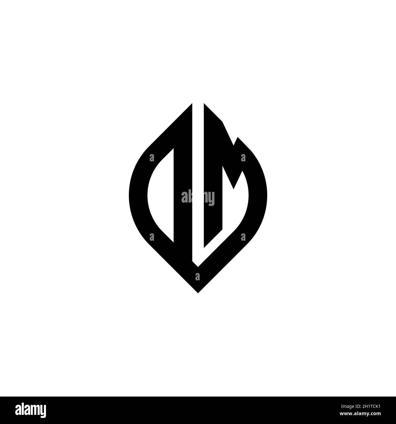 OM Monogram logo letter with simple continued shape style geometric ...