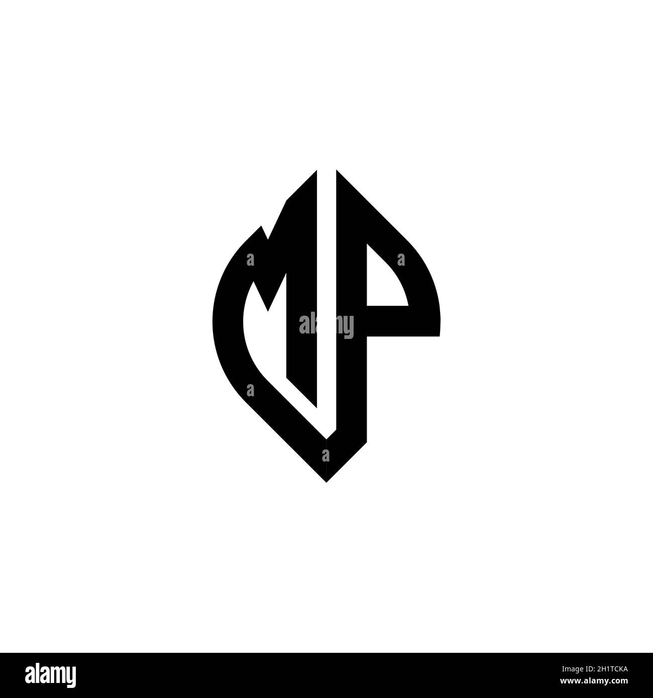 MP Monogram logo letter with simple continued shape style geometric ...