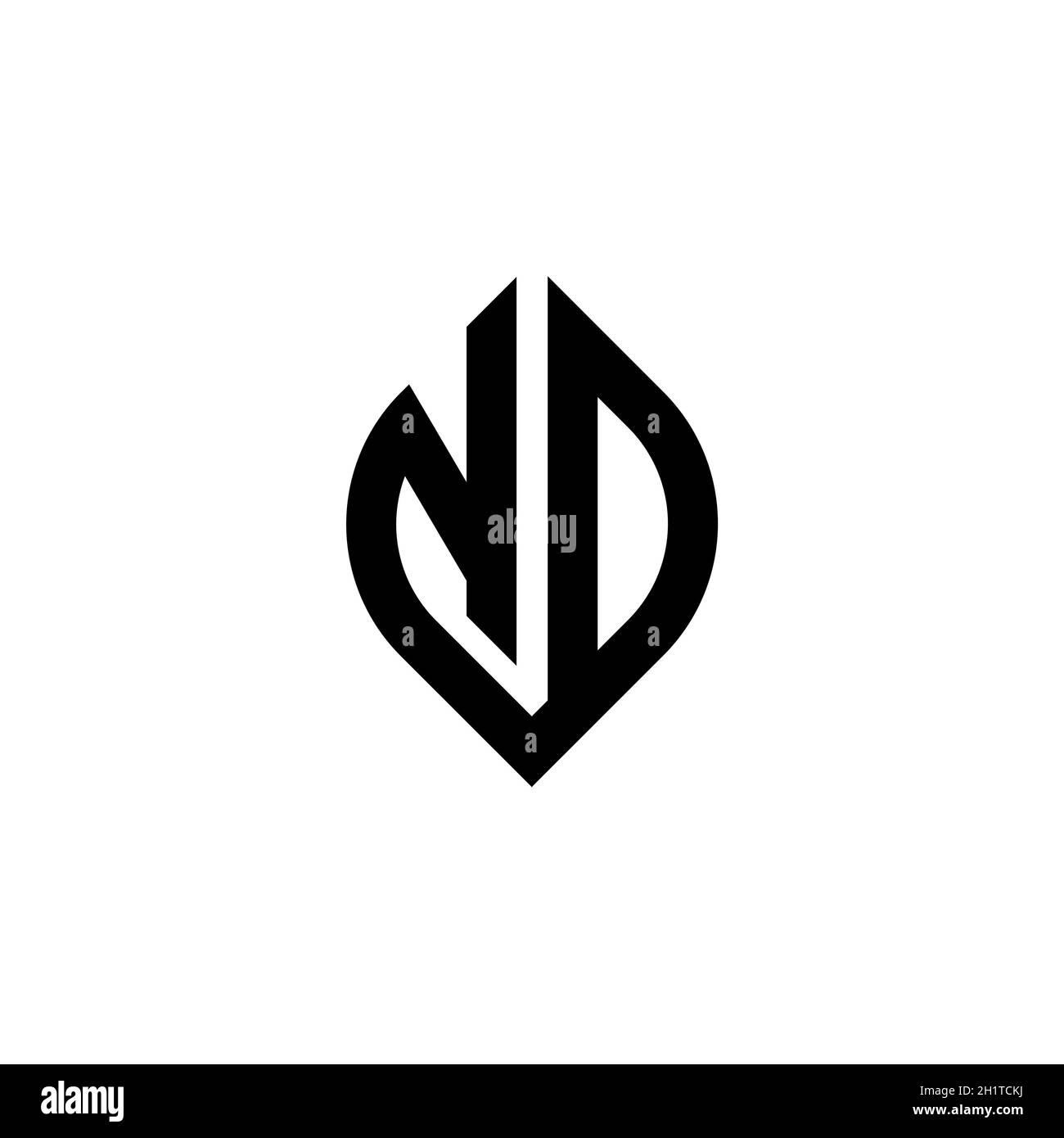 NO Monogram logo letter with simple continued shape style geometric ...