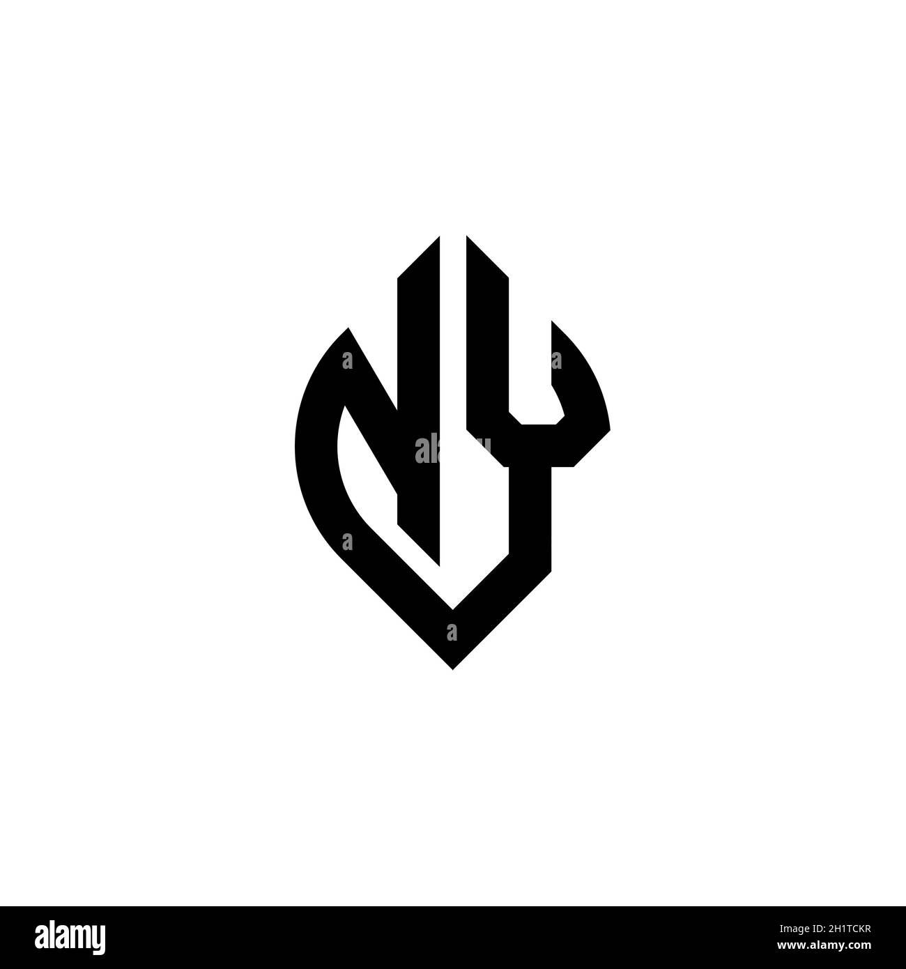 NY Monogram logo letter with simple continued shape style geometric design template isolated on ...