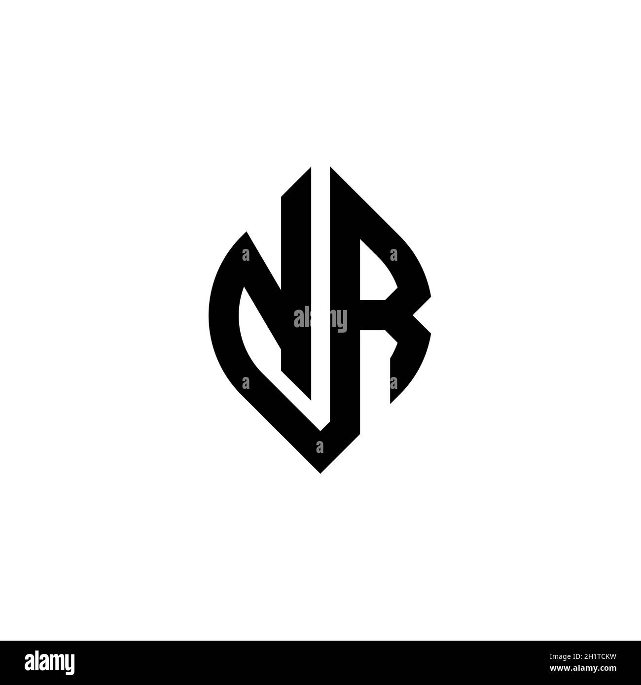 NR Monogram logo letter with simple continued shape style geometric ...
