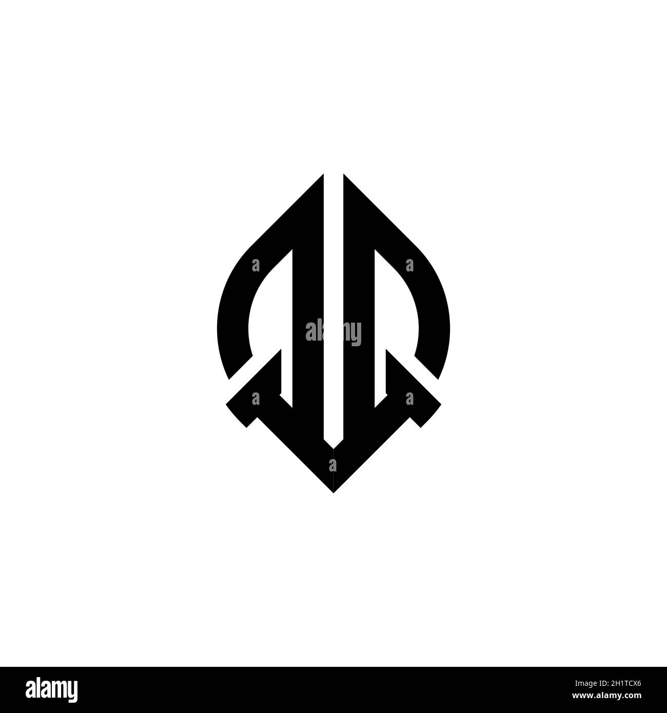 QQ Monogram logo letter with simple continued shape style geometric ...