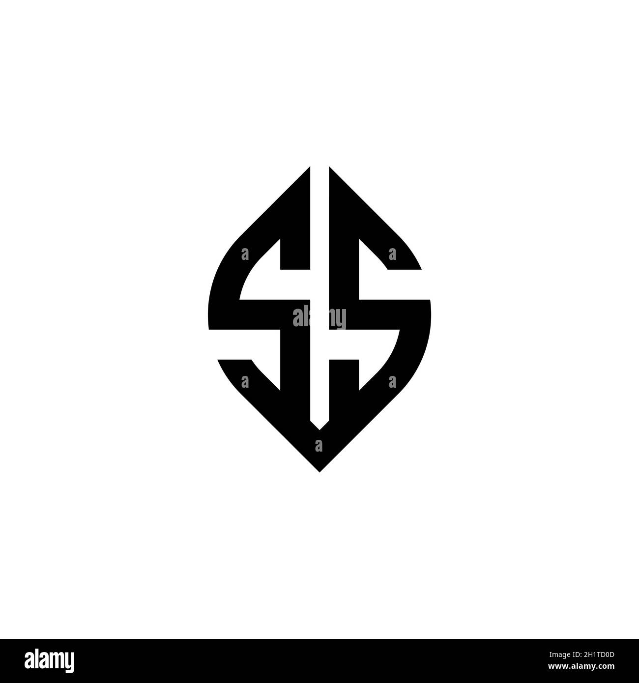 SS Monogram logo letter with simple continued shape style geometric ...