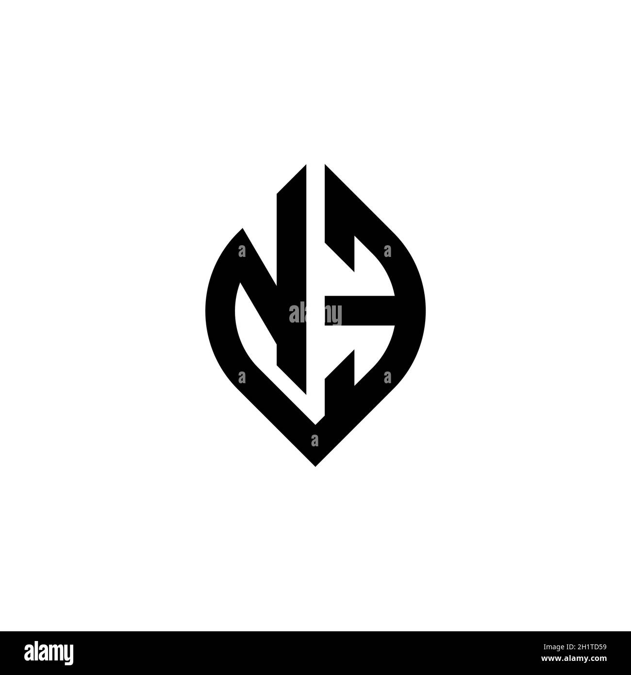 NE Monogram logo letter with simple continued shape style geometric ...