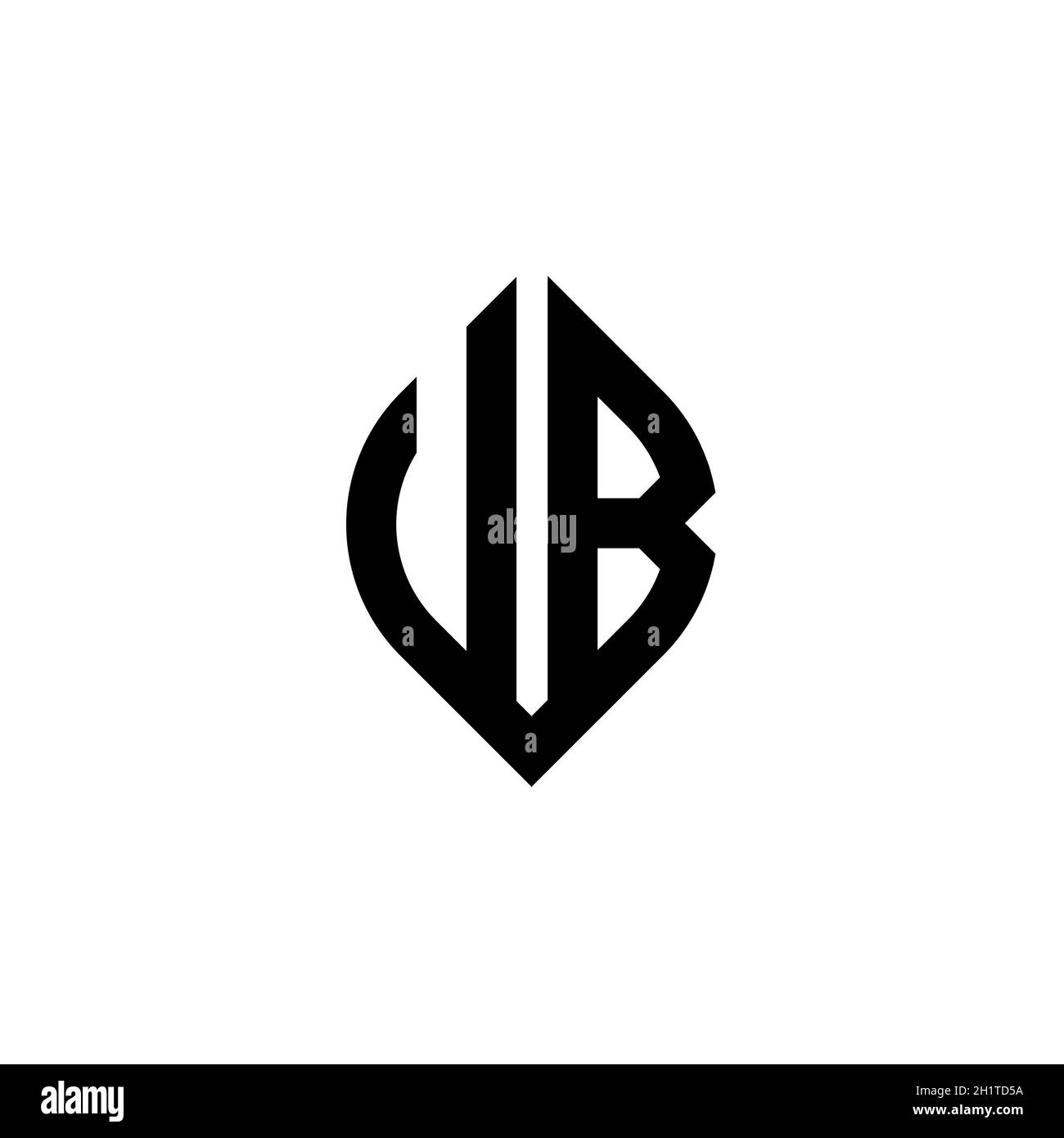 UB Monogram logo letter with simple continued shape style geometric design template isolated on ...