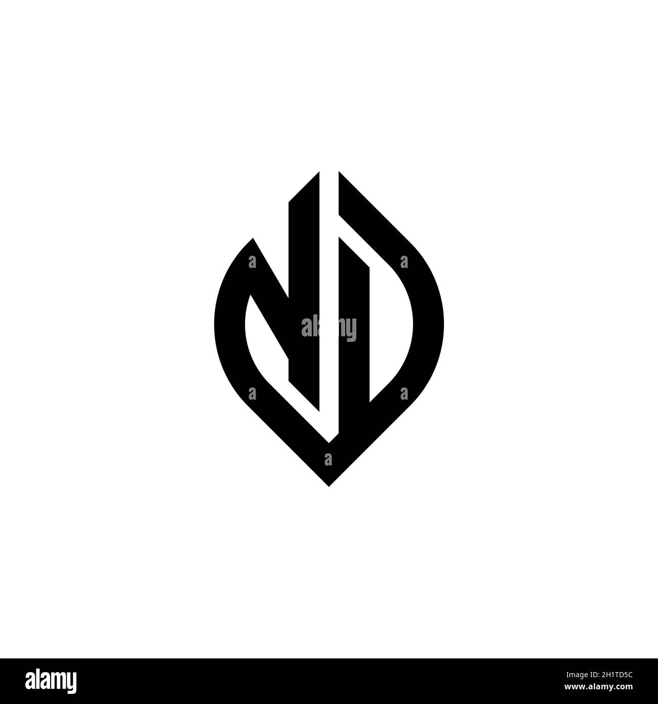 ND Monogram logo letter with simple continued shape style geometric ...