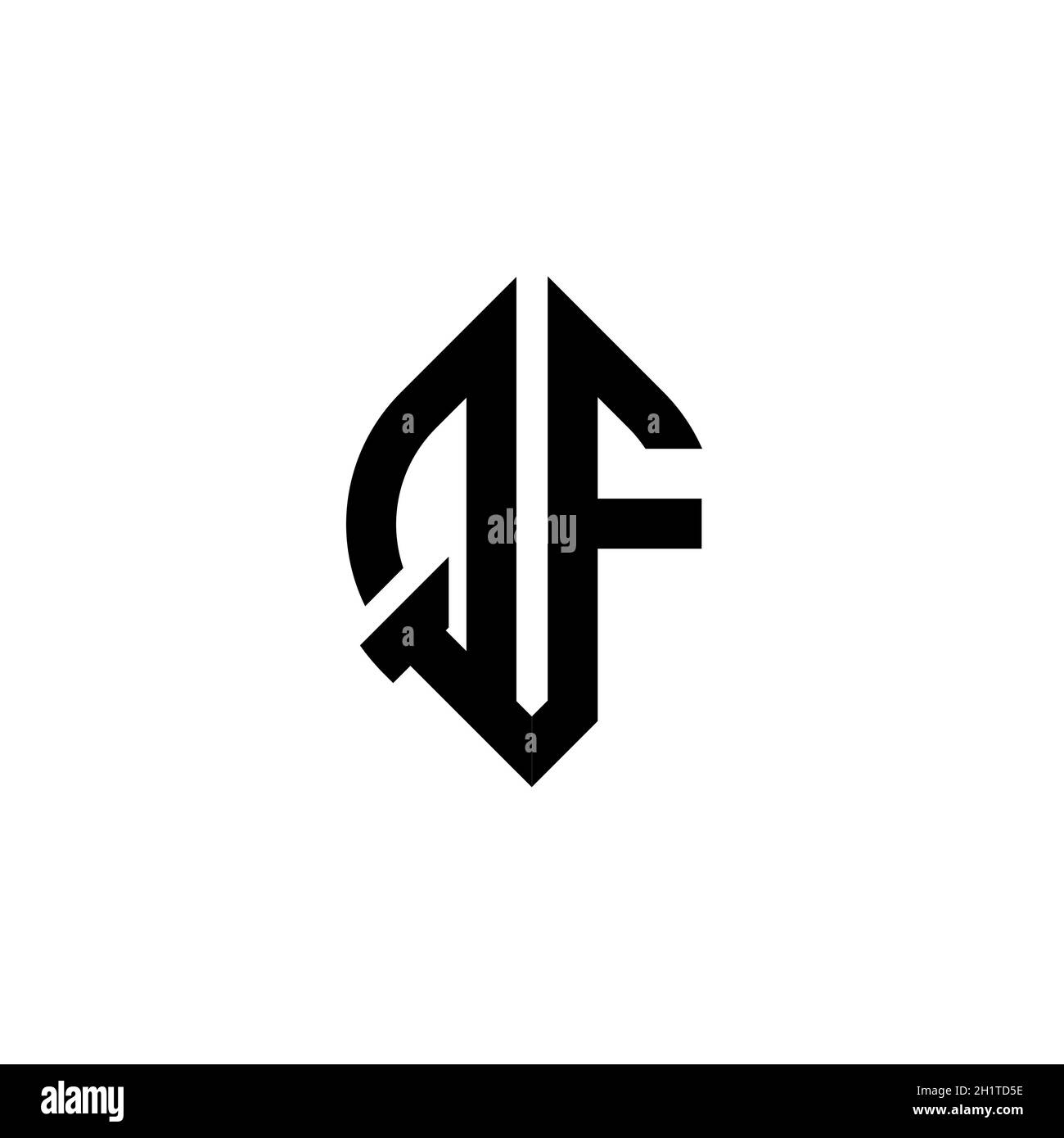 QF Monogram logo letter with simple continued shape style geometric ...