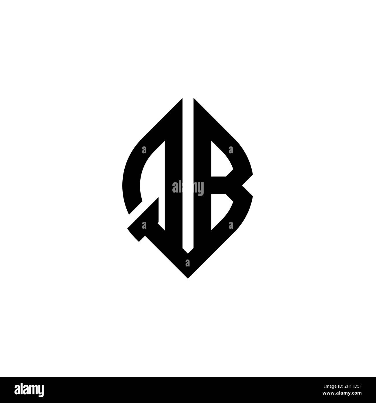 QB Monogram logo letter with simple continued shape style geometric ...