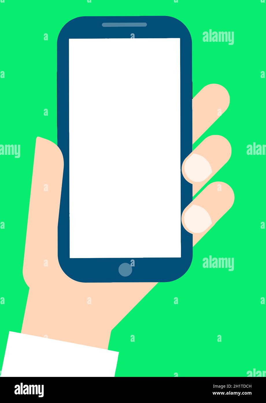 communication smartphone hand hold screen technology illustration Stock ...