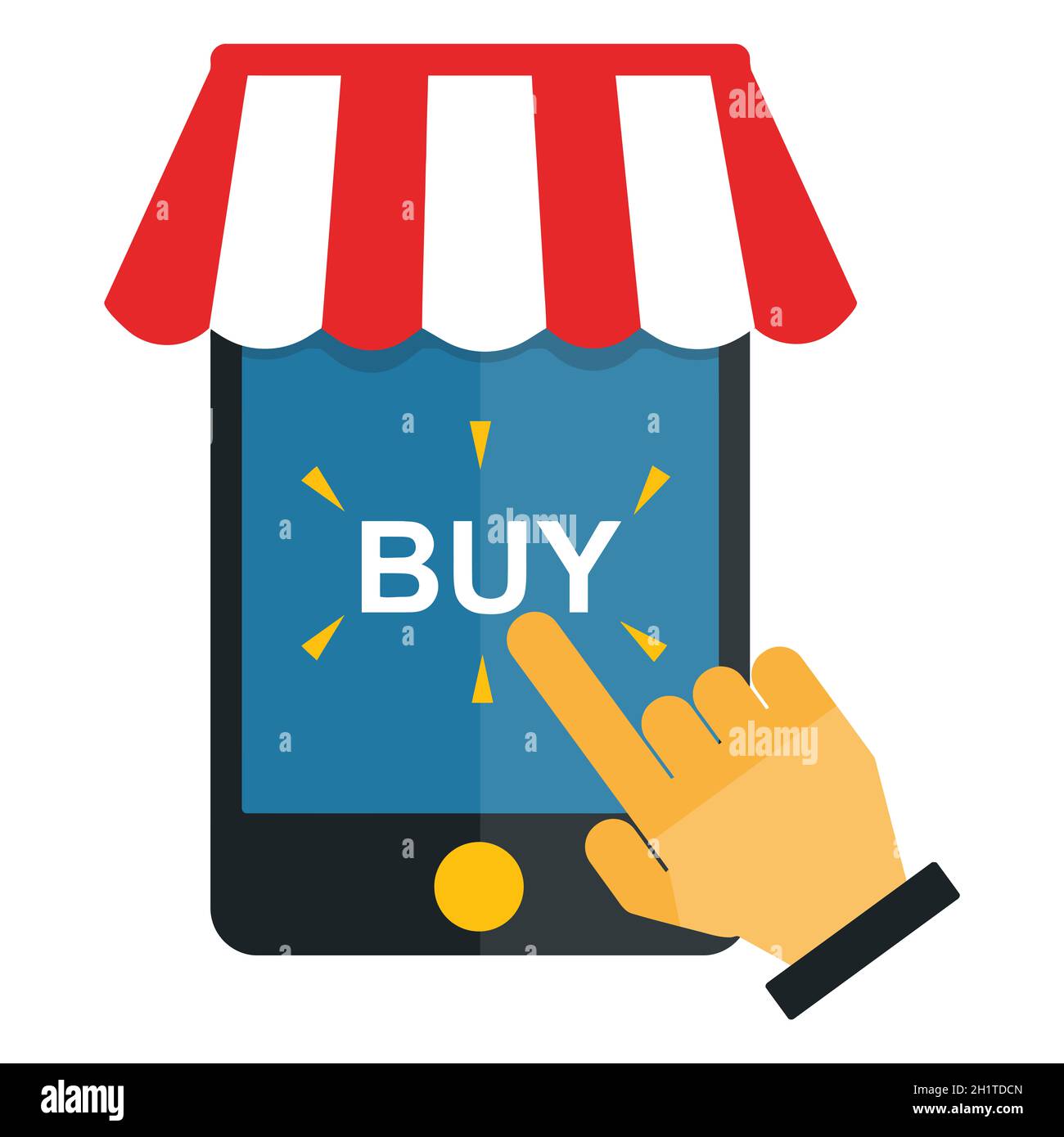 communication smartphone hand buy screen technology illustration Stock ...