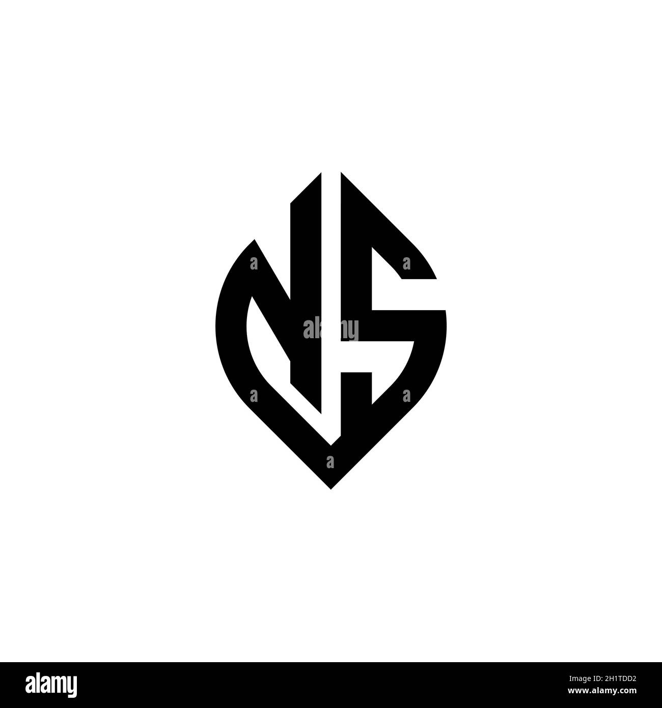 NS Monogram logo letter with simple continued shape style geometric ...