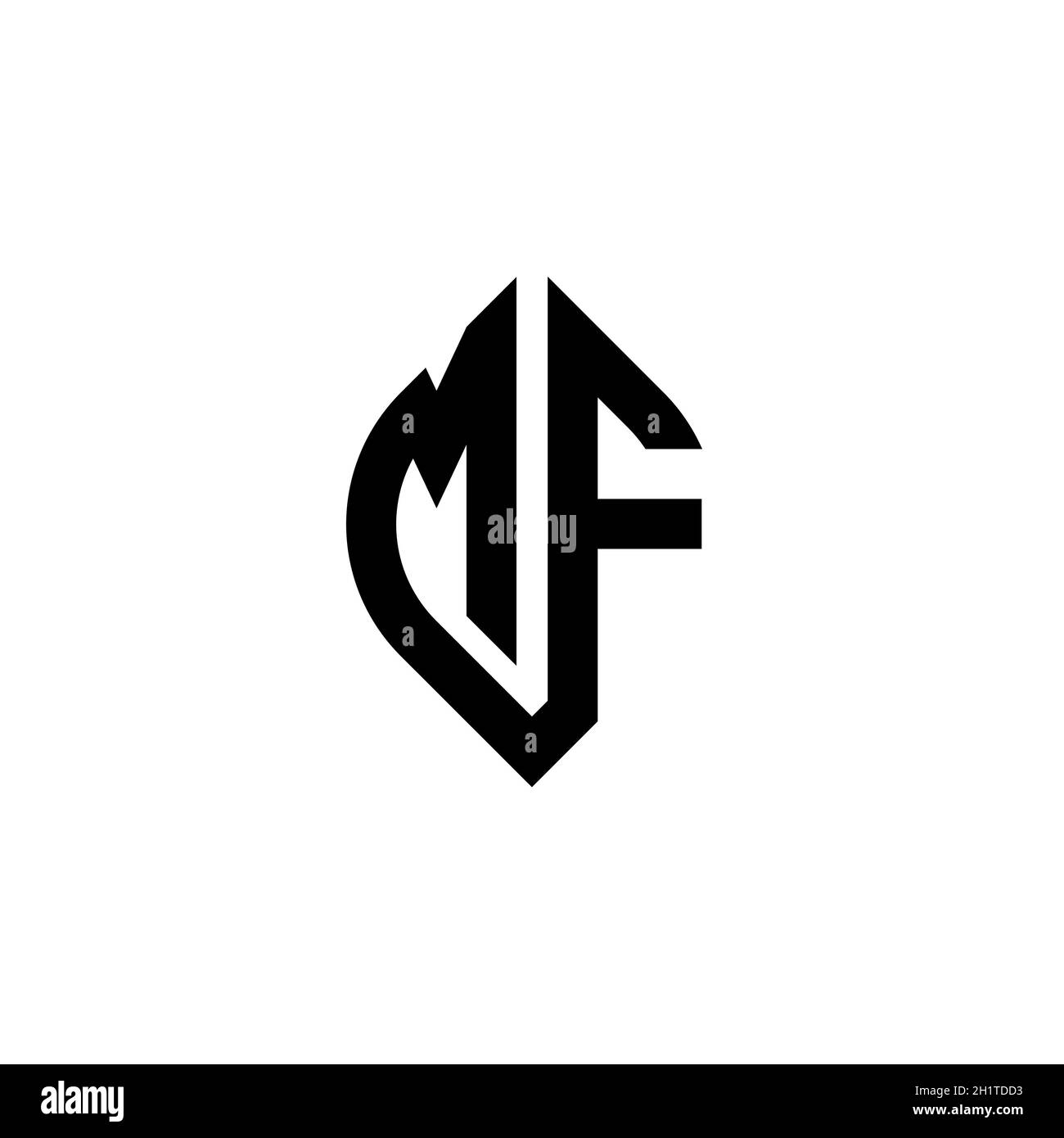 MF Monogram logo letter with simple continued shape style geometric ...