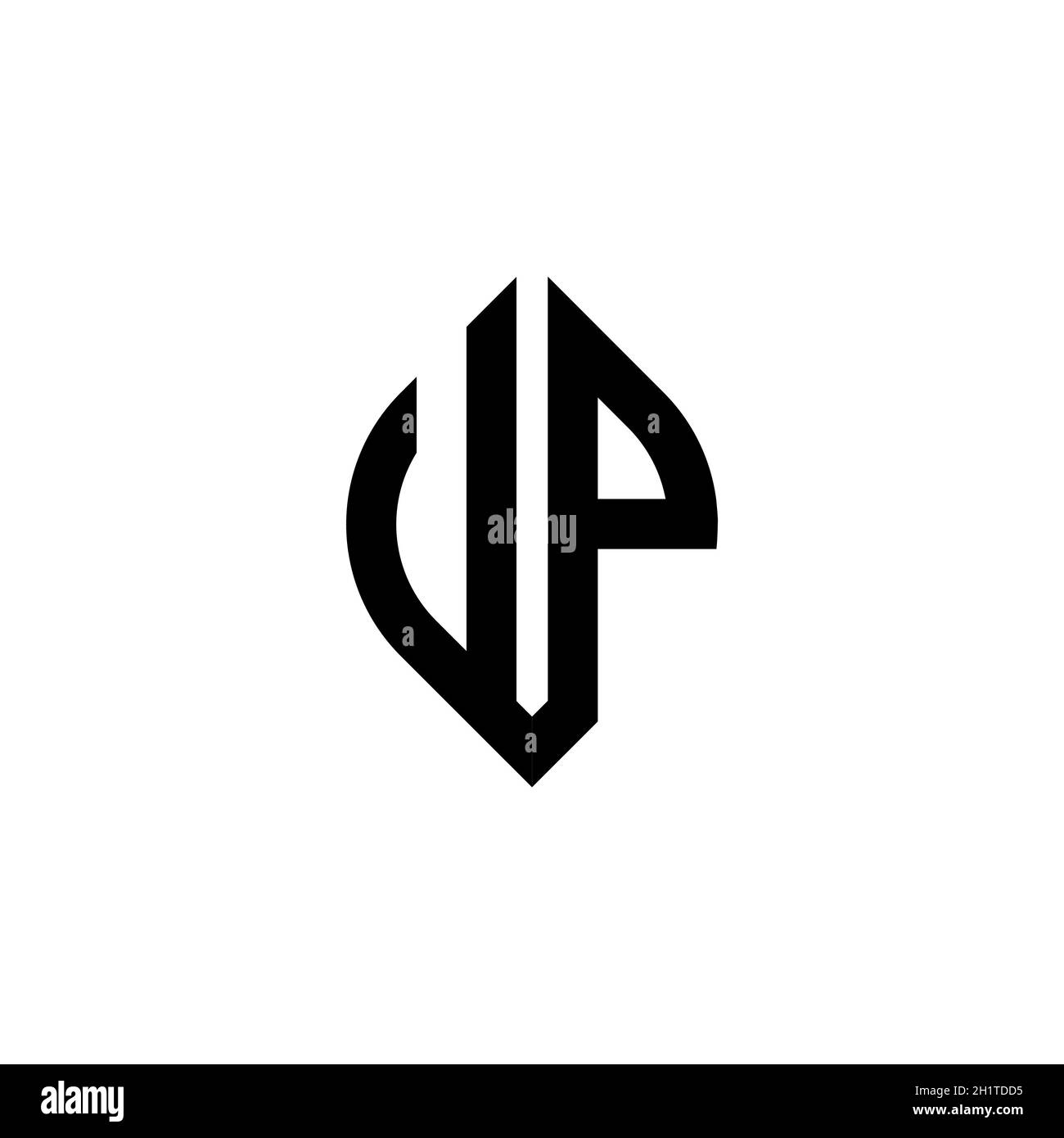 UP Monogram logo letter with simple continued shape style geometric ...
