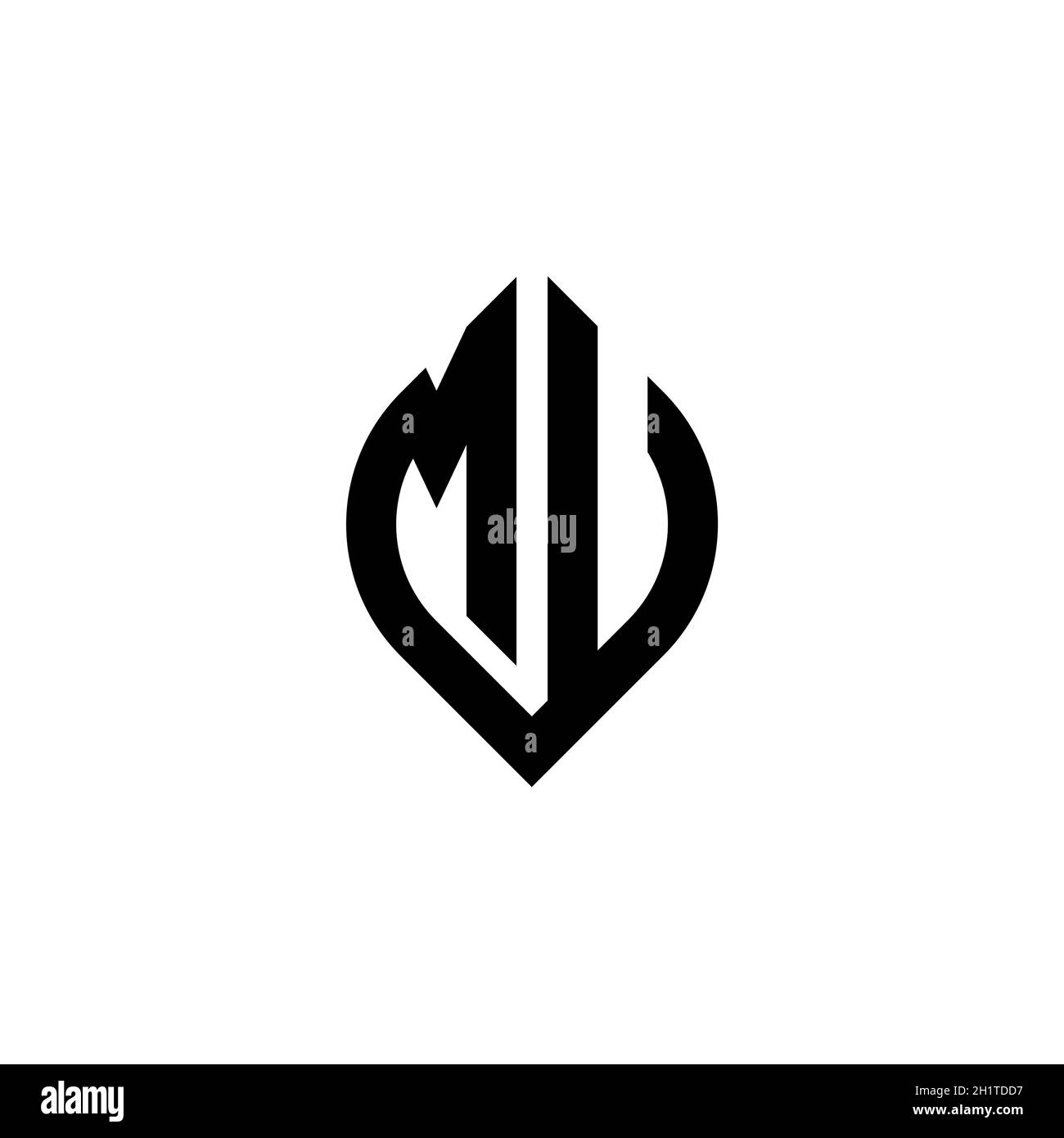 MU Monogram logo letter with simple continued shape style geometric ...