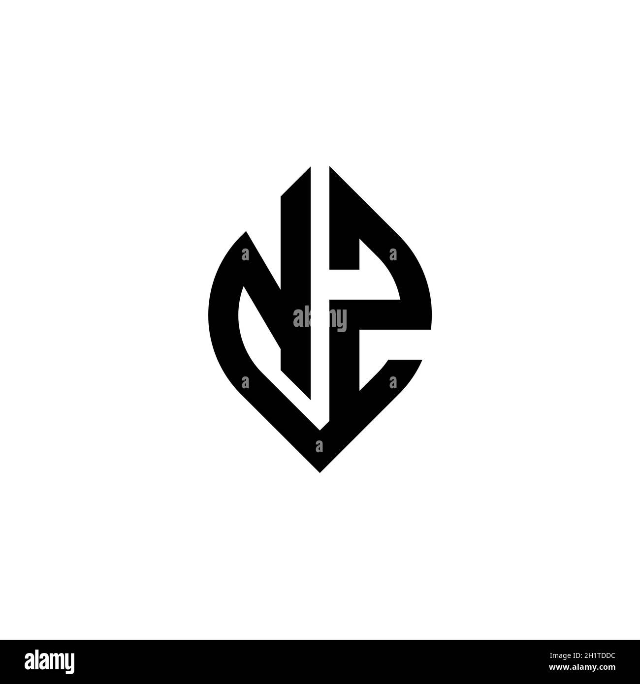 NZ Monogram logo letter with simple continued shape style geometric ...