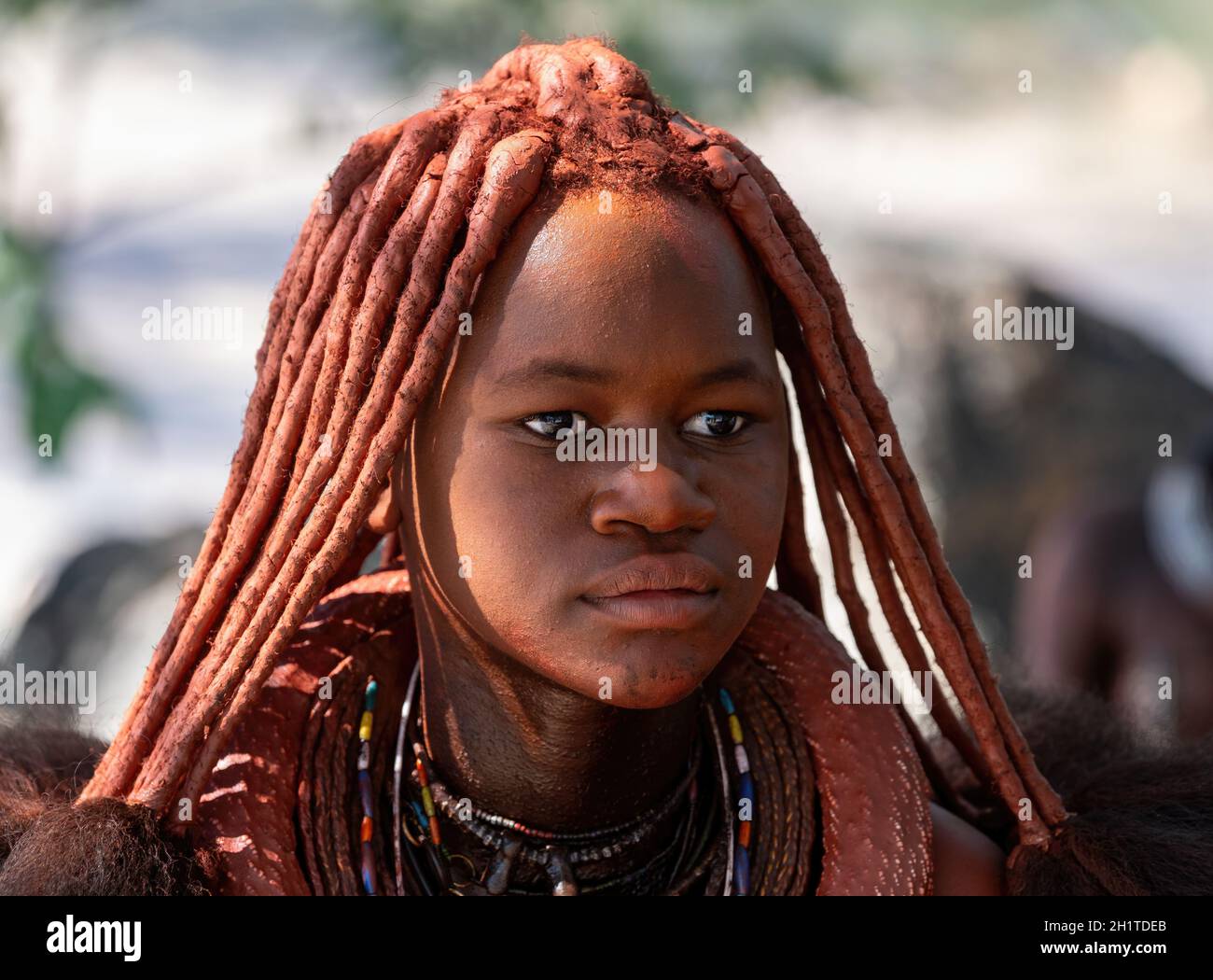 NAMIBIA, OMUSATI REGION, MAY 7: Portrait of Himba woman with ...