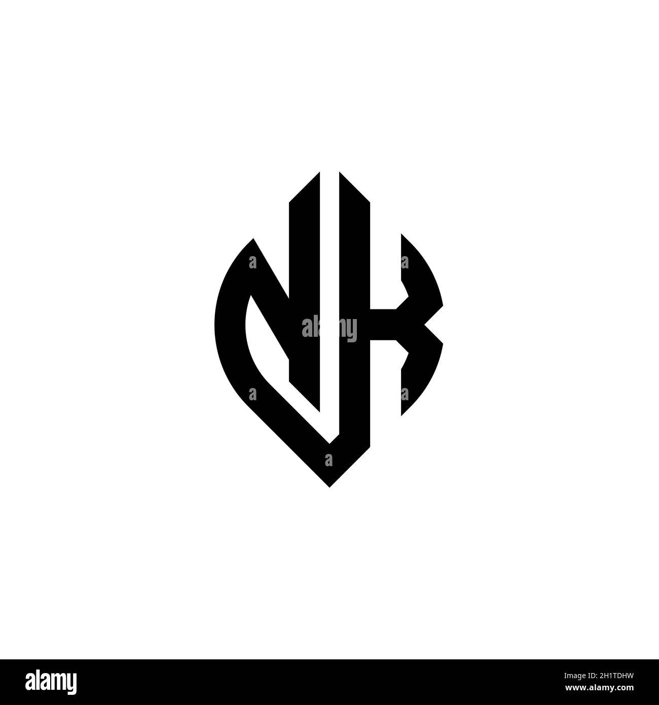 NK Monogram logo letter with simple continued shape style geometric ...