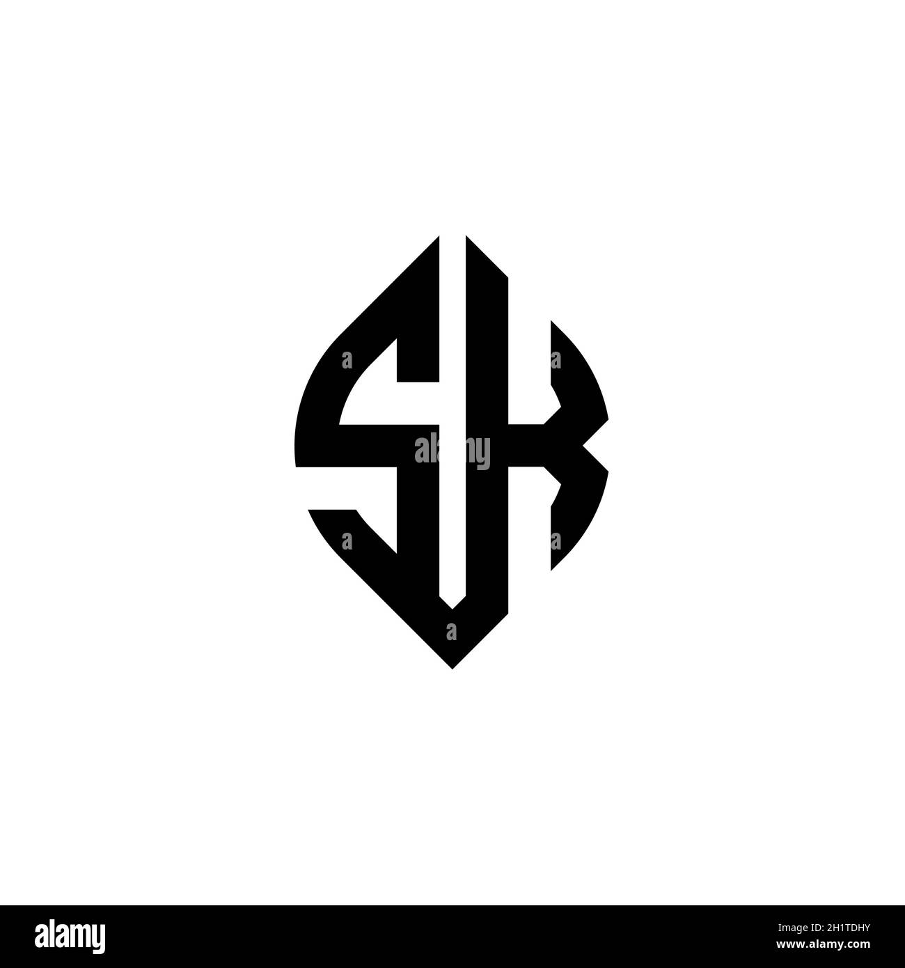 SK Monogram logo letter with simple continued shape style geometric ...