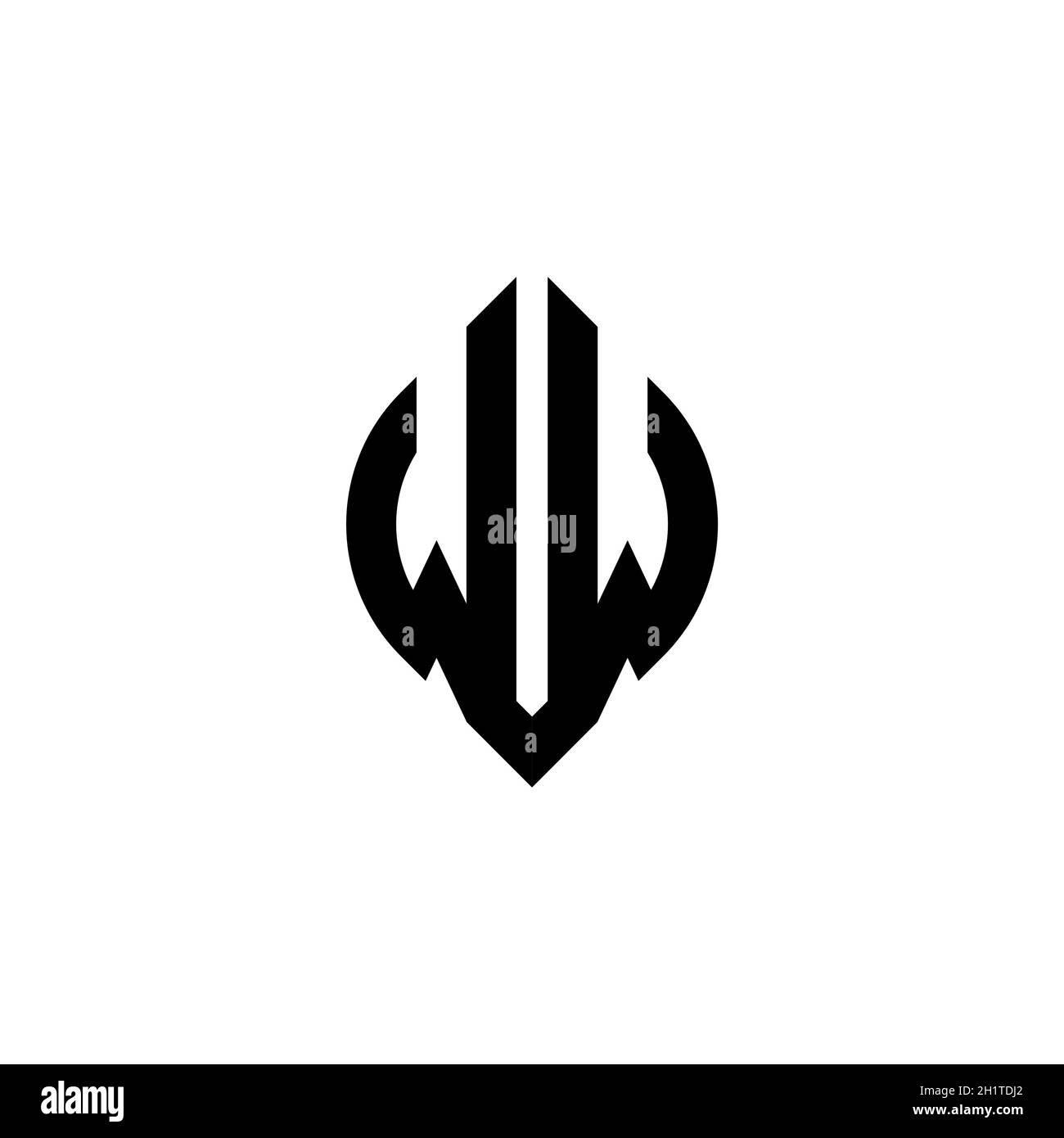 WW Monogram logo letter with simple continued shape style geometric ...