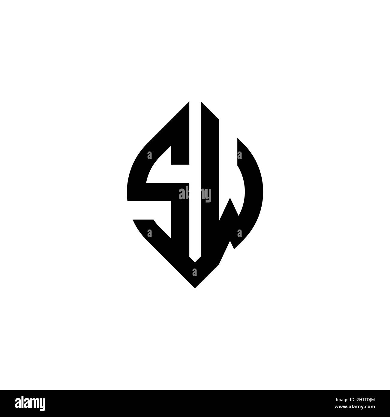 SW Monogram logo letter with simple continued shape style geometric ...