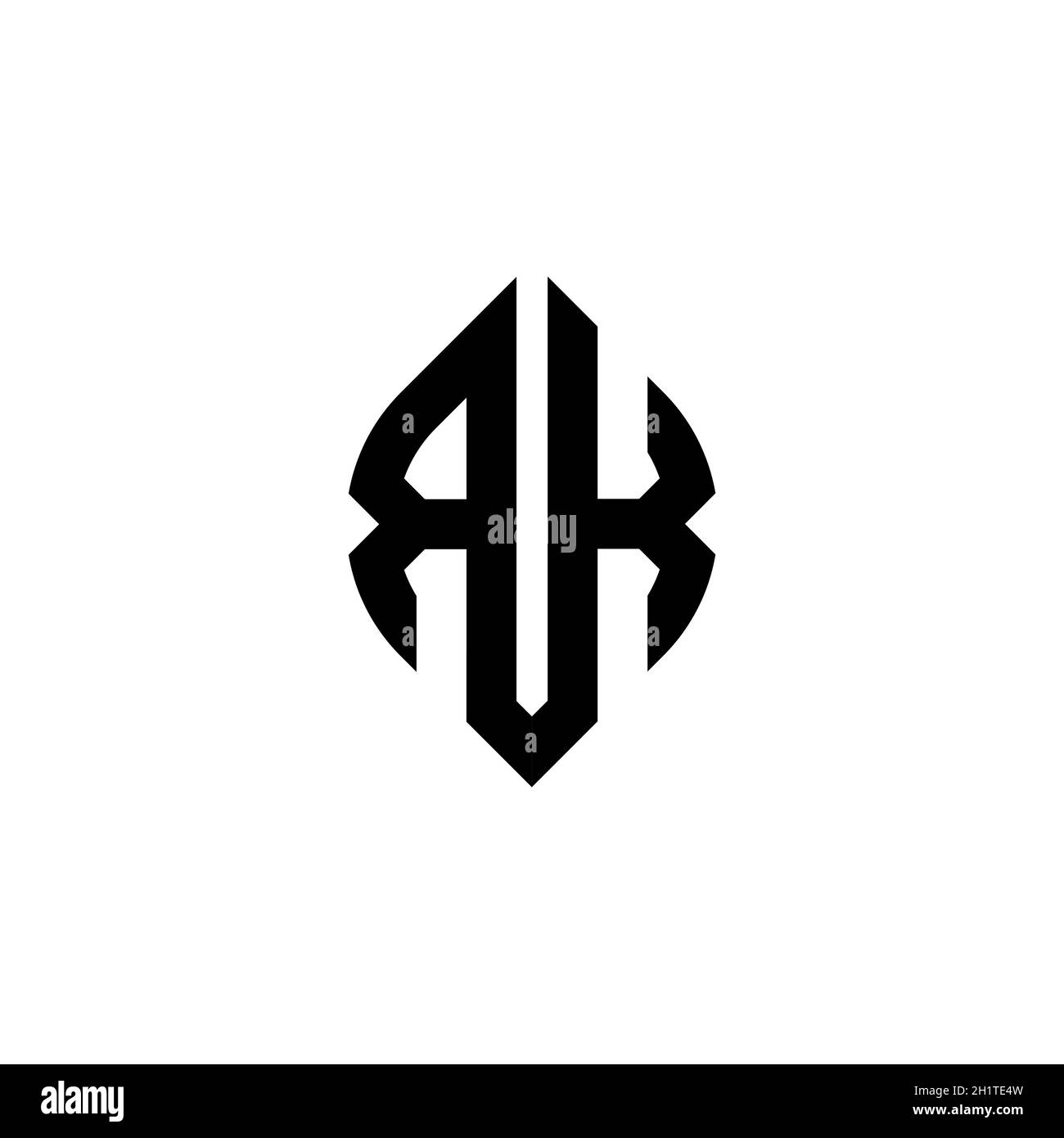 RK Monogram logo letter with simple continued shape style geometric ...