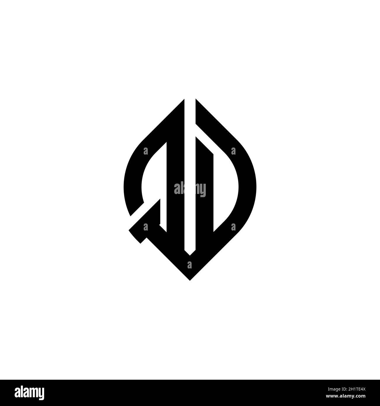 QD Monogram logo letter with simple continued shape style geometric ...