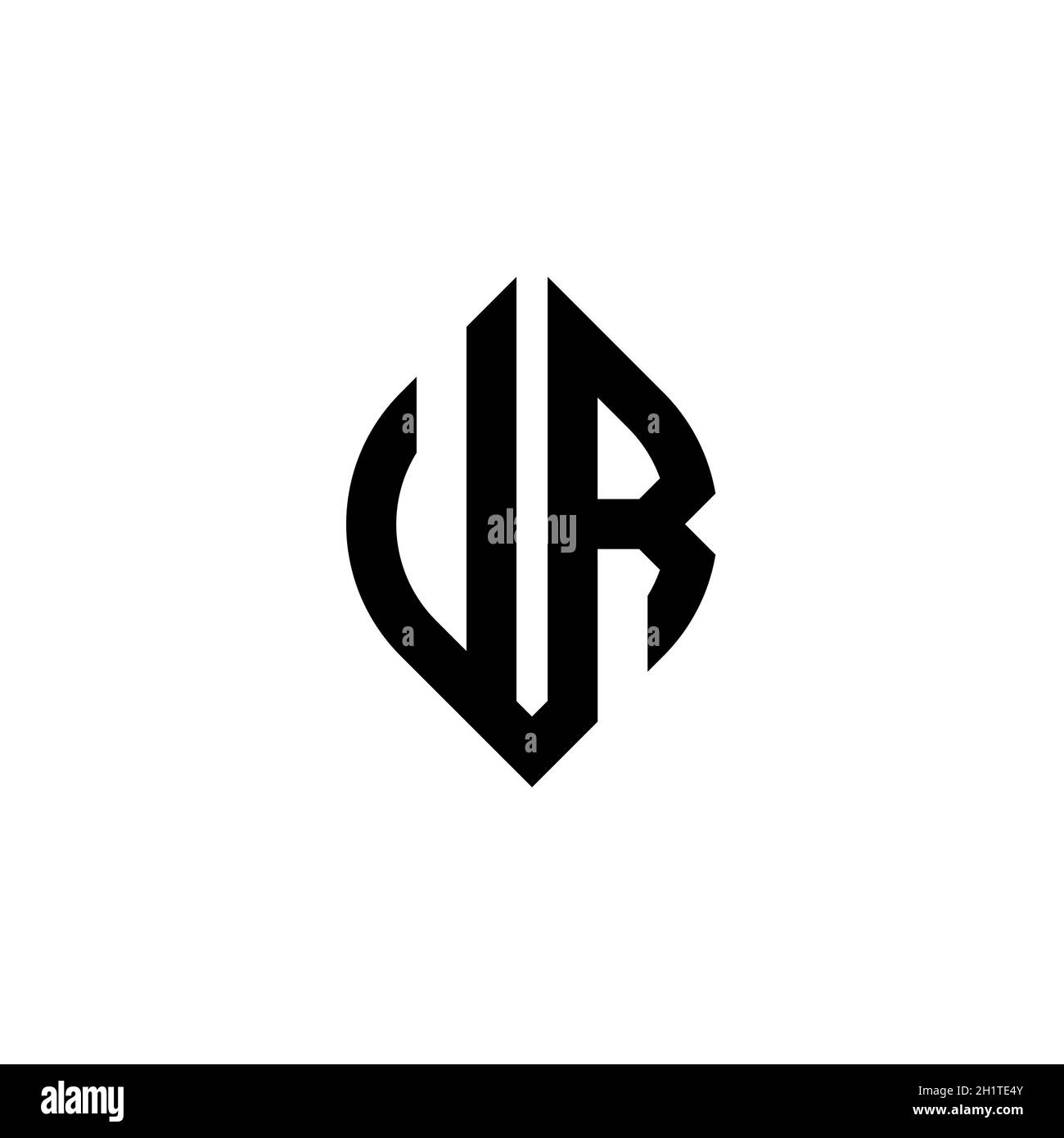 UR Monogram logo letter with simple continued shape style geometric ...