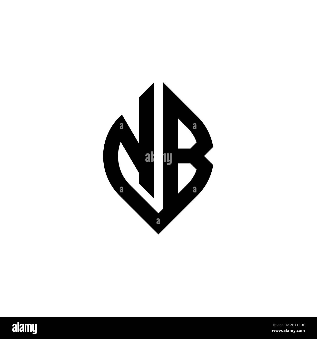 NB Monogram logo letter with simple continued shape style geometric ...