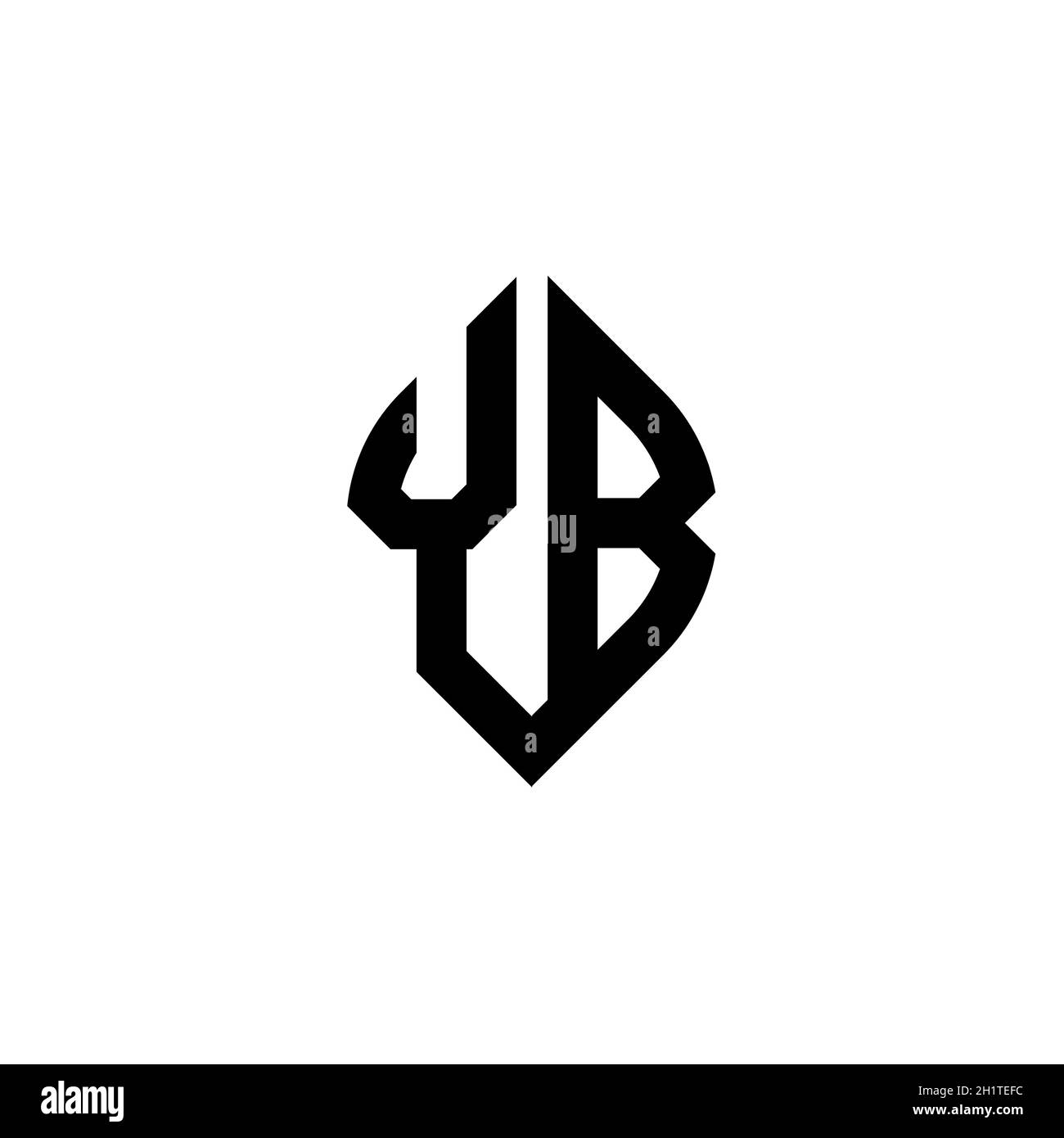 YB Monogram logo letter with simple continued shape style geometric ...