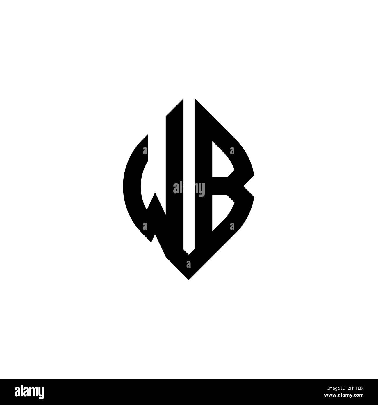 WB Monogram logo letter with simple continued shape style geometric ...