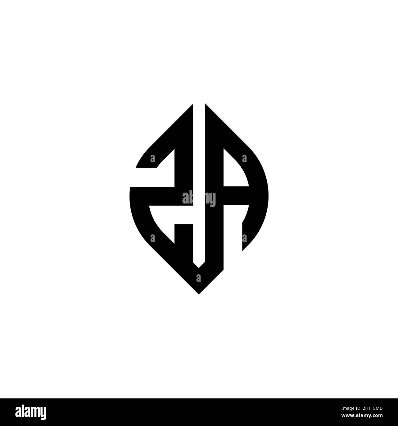ZA Monogram logo letter with simple continued shape style geometric ...