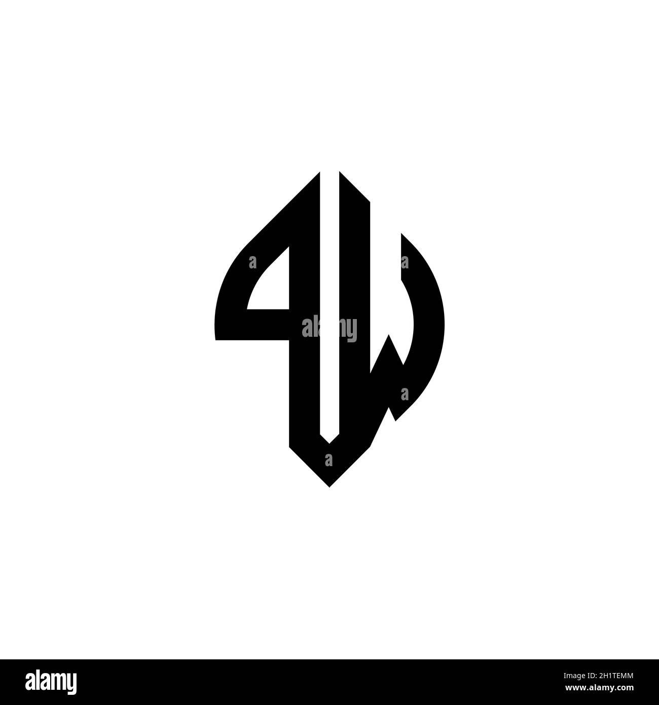 PW Monogram logo letter with simple continued shape style geometric ...