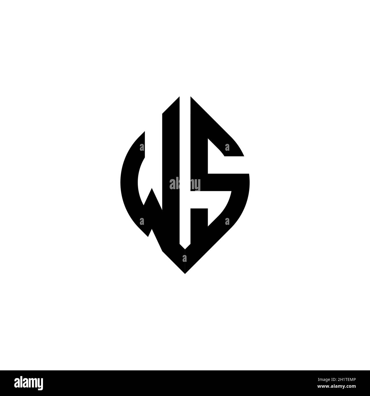 WS Monogram logo letter with simple continued shape style geometric ...
