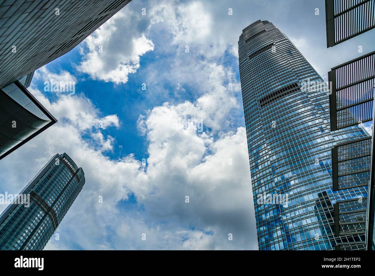 Empty high-rise buildings and the fine weather of Hong Kong. Shooting ...