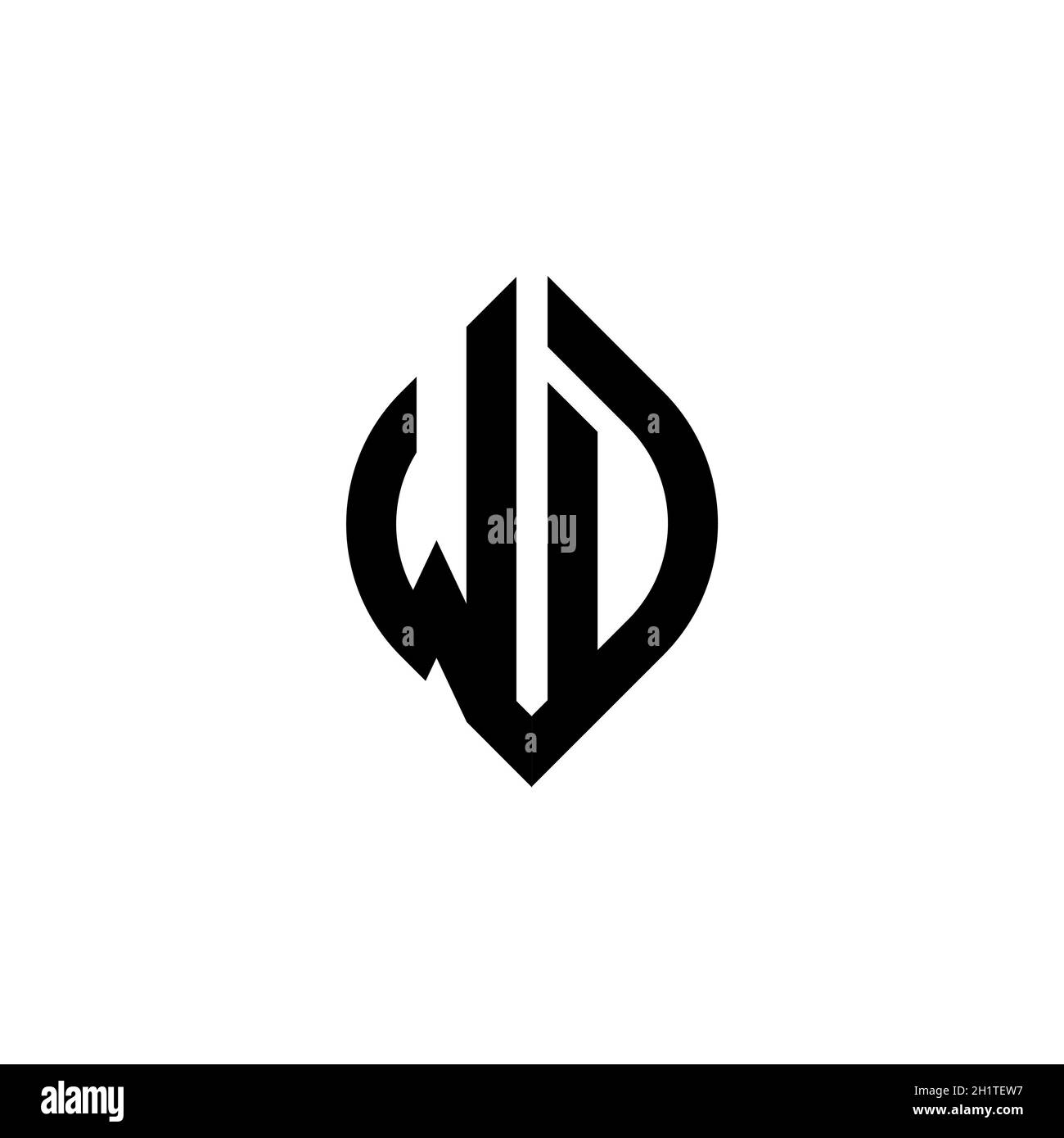 WD Monogram logo letter with simple continued shape style geometric ...