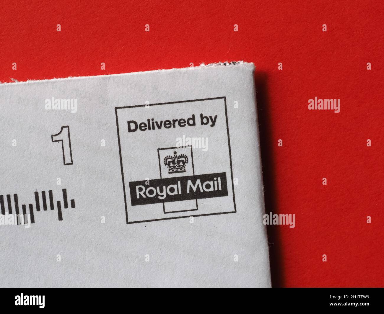 LONDON, UK - CIRCA APRIL 2021: Royal Mail postage meter on letter ...