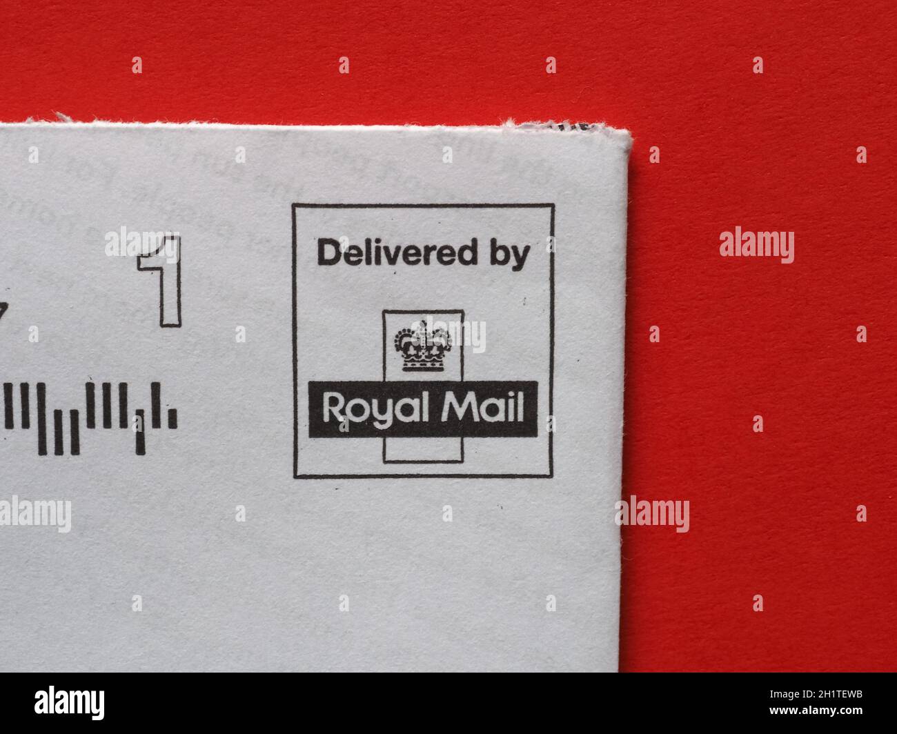 LONDON, UK - CIRCA APRIL 2021: Royal Mail postage meter on letter ...