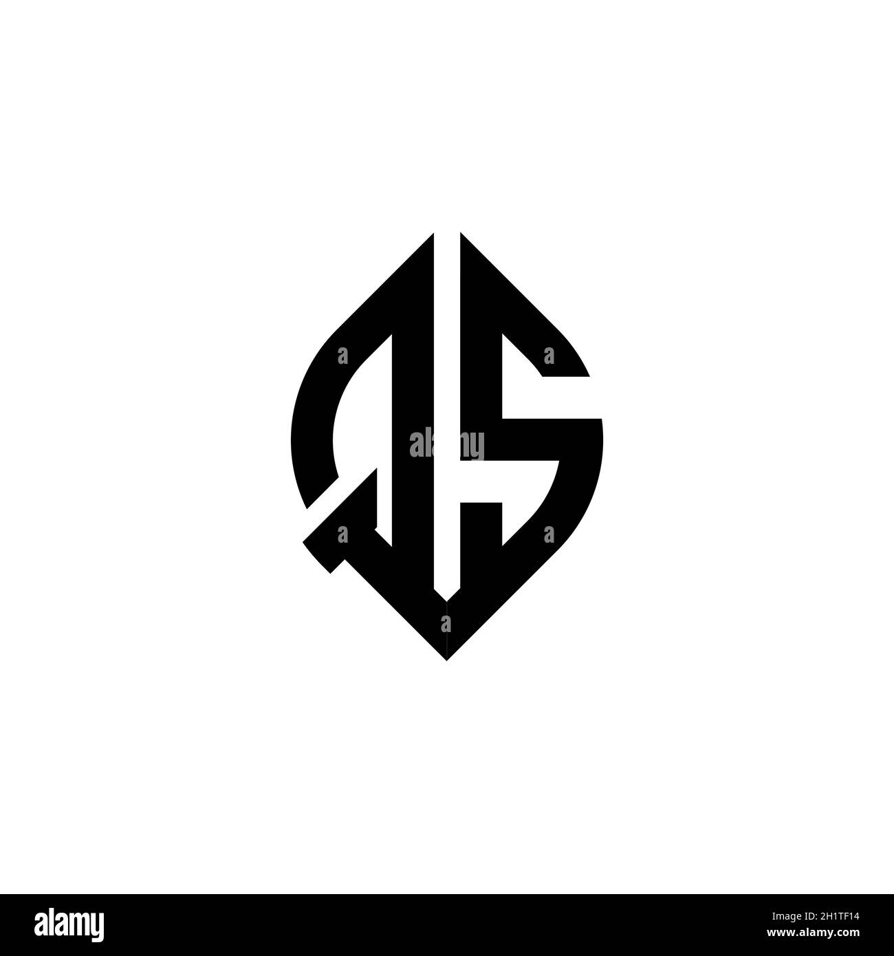 QS Monogram logo letter with simple continued shape style geometric ...