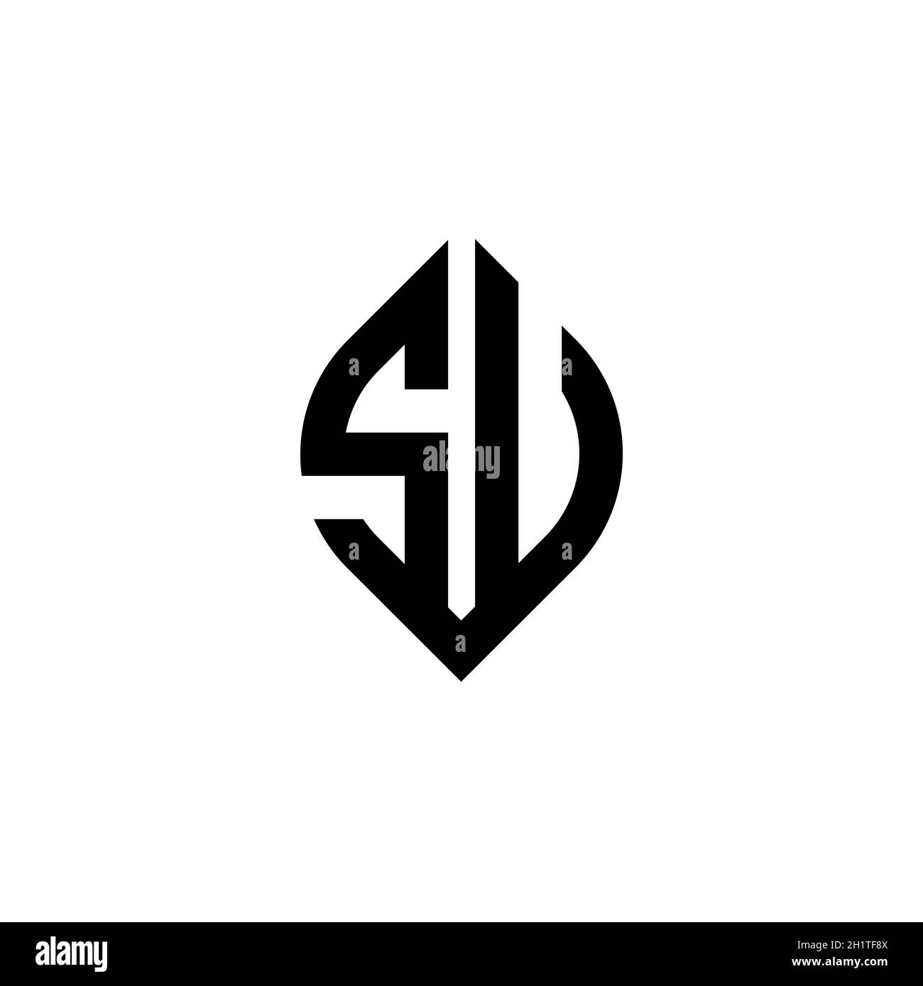 SU Monogram logo letter with simple continued shape style geometric ...