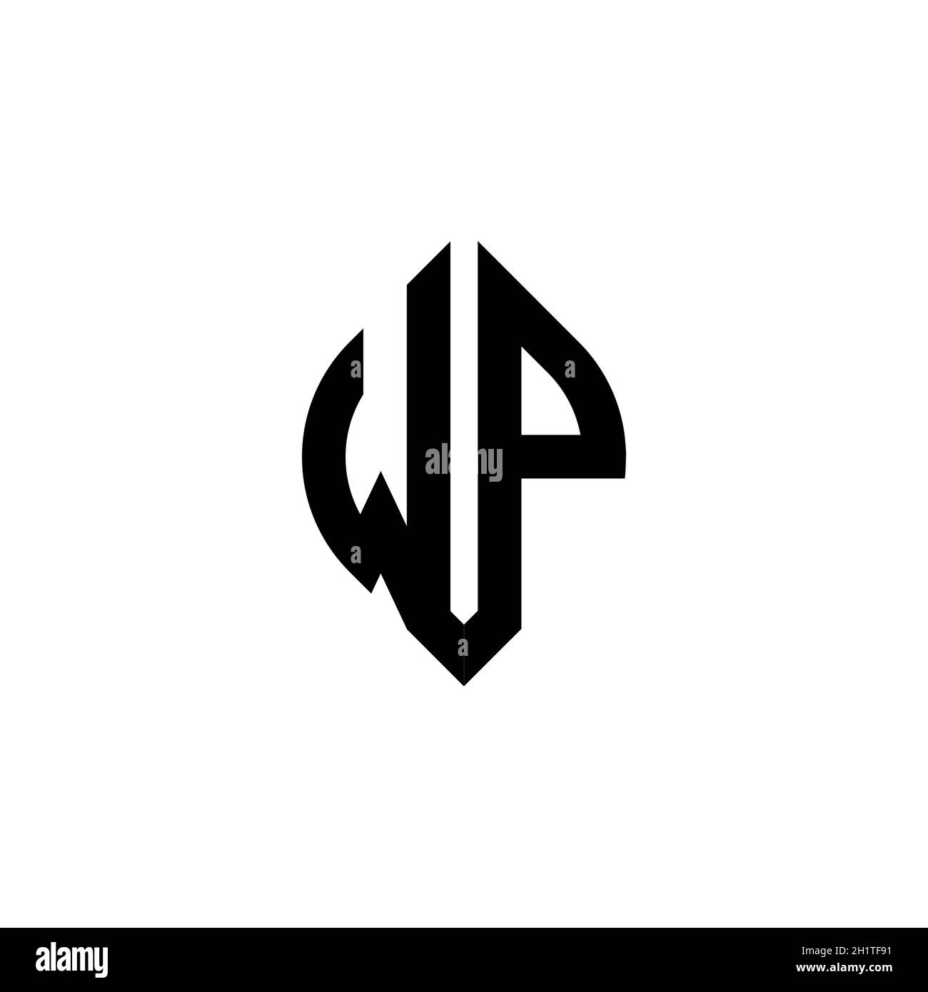 WP Monogram logo letter with simple continued shape style geometric ...