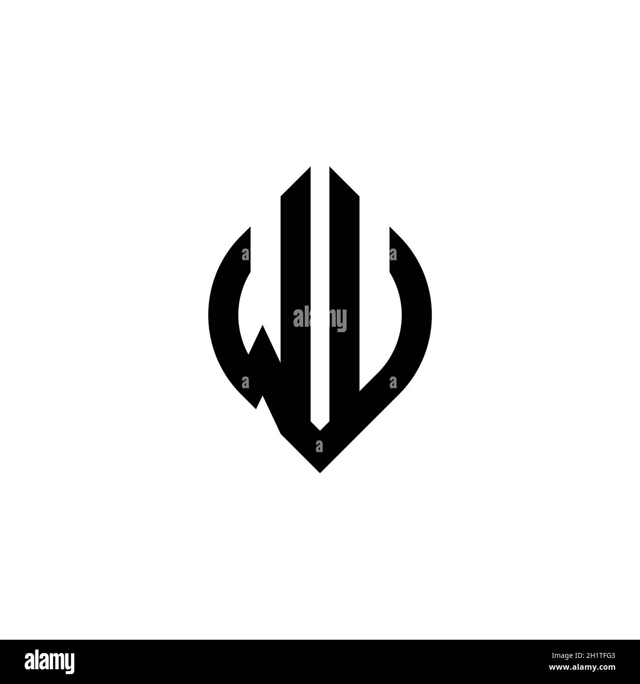 WU Monogram logo letter with simple continued shape style geometric ...