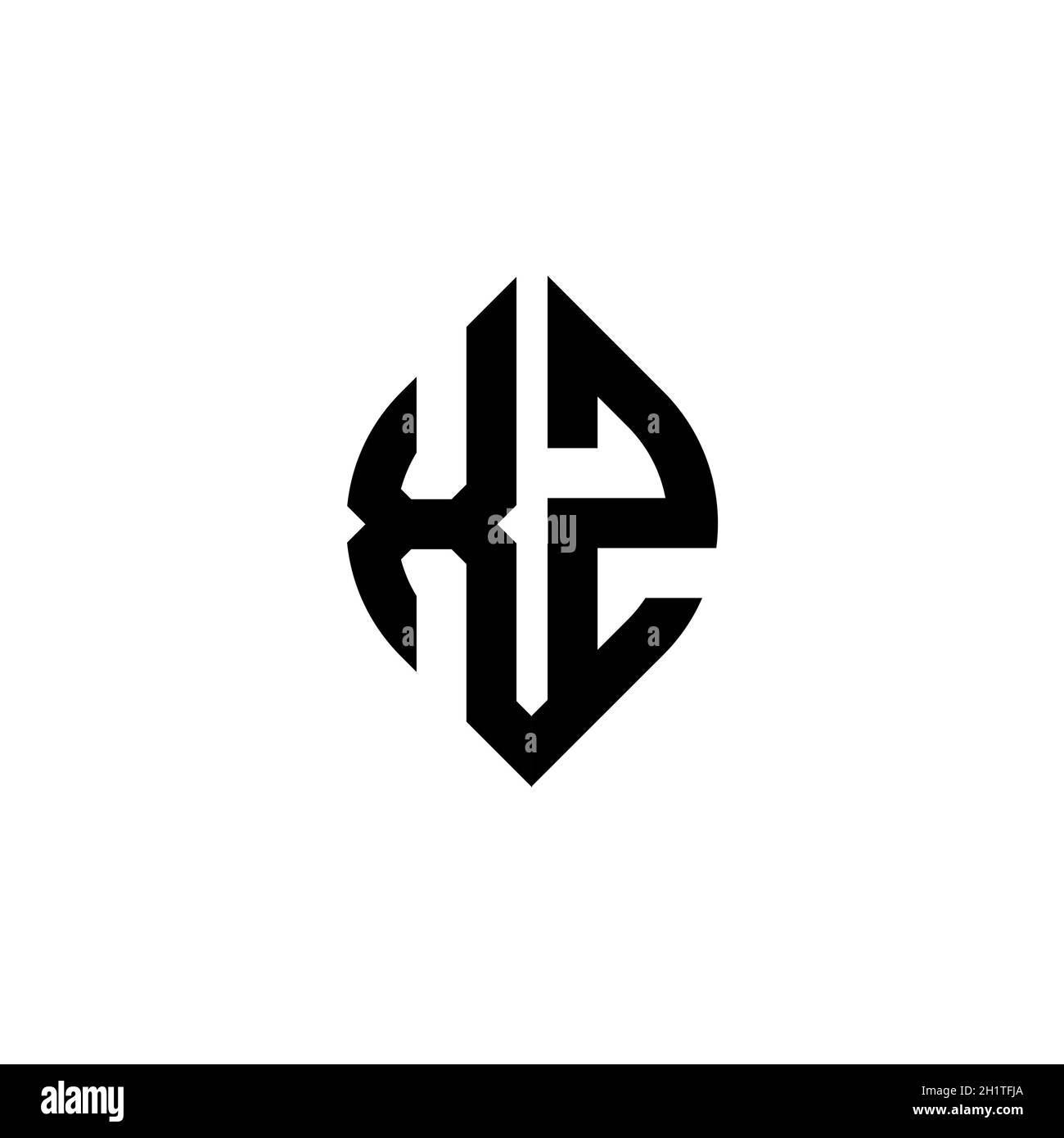 XZ Monogram logo letter with simple continued shape style geometric design template isolated on ...
