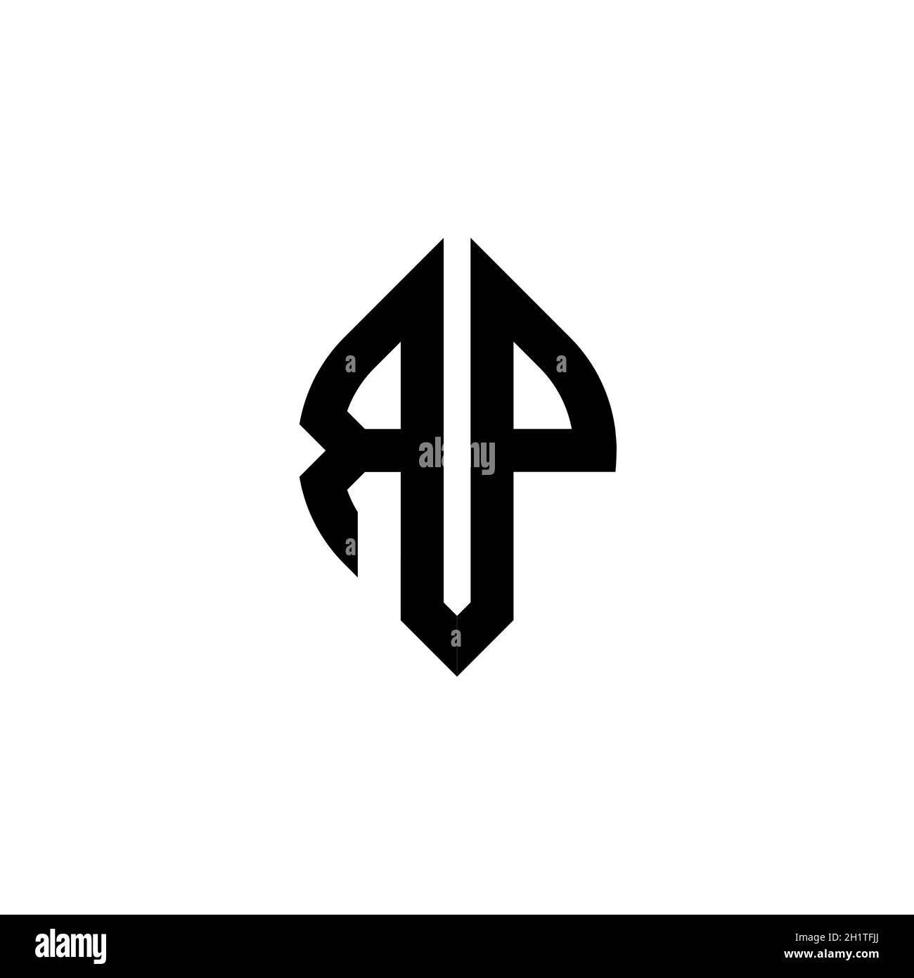 RP Monogram logo letter with simple continued shape style geometric ...