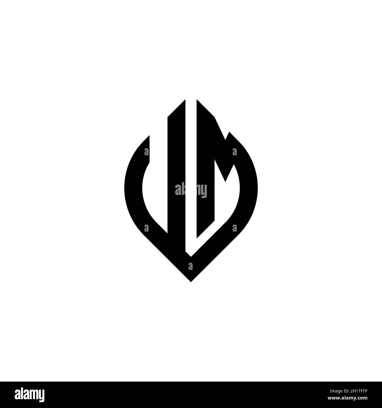 UM Monogram logo letter with simple continued shape style geometric ...