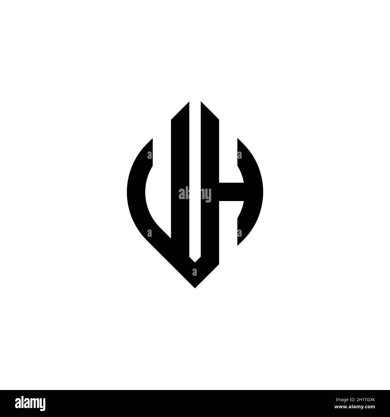 UH Monogram logo letter with simple continued shape style geometric ...