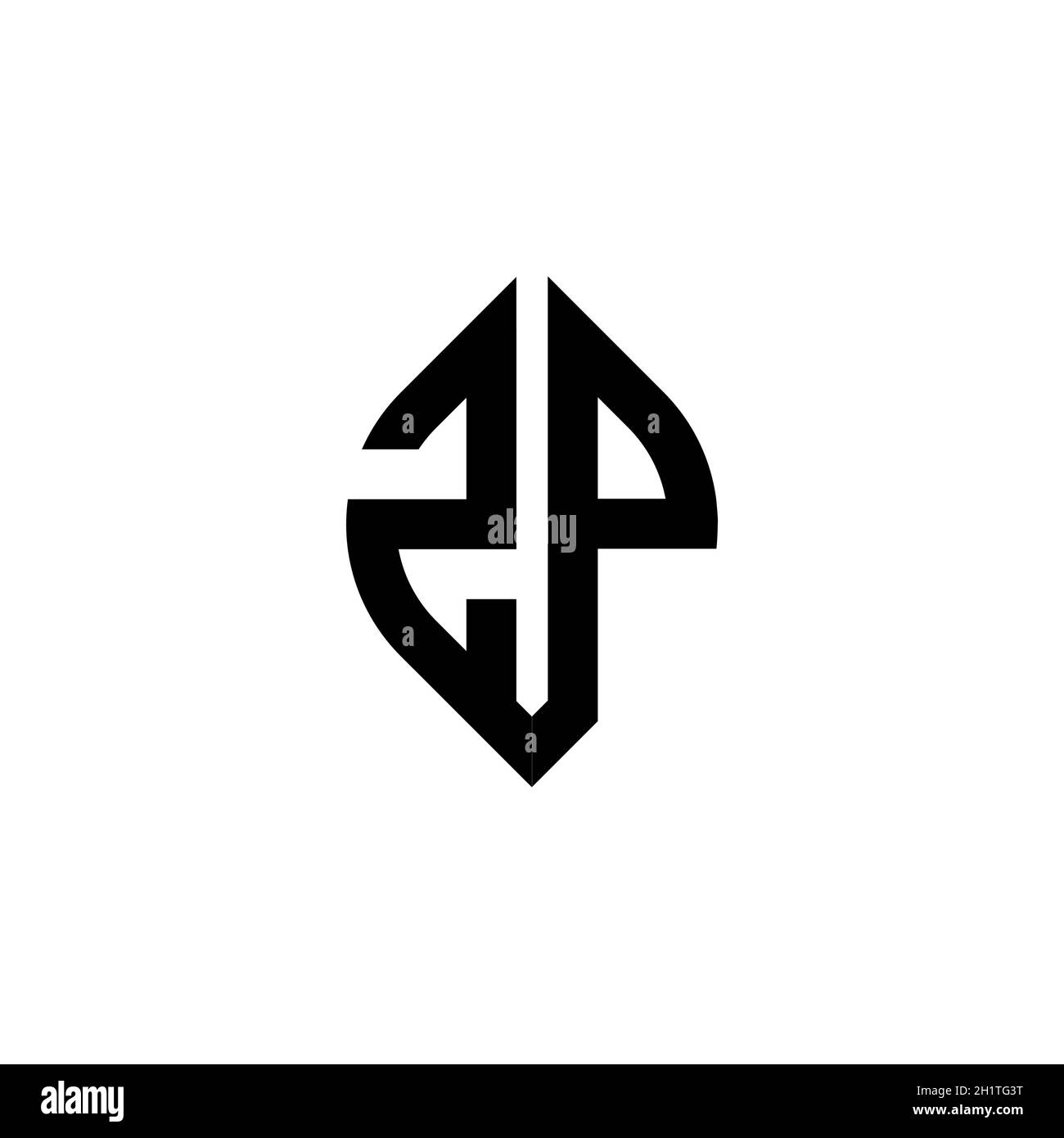 ZP Monogram logo letter with simple continued shape style geometric ...