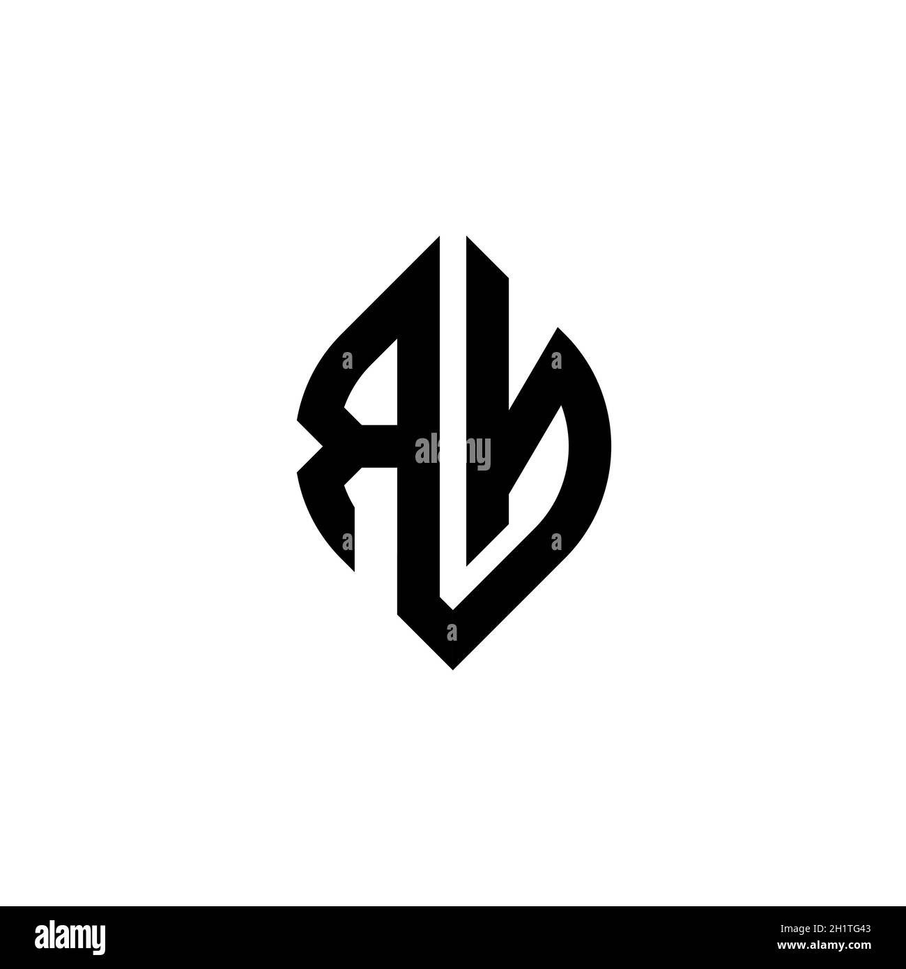 RN Monogram logo letter with simple continued shape style geometric ...